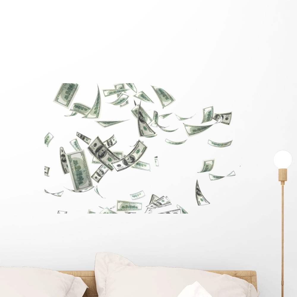3D Money Falling Wall Mural by Wallmonkeys Peel and Stick Graphic (24 ...