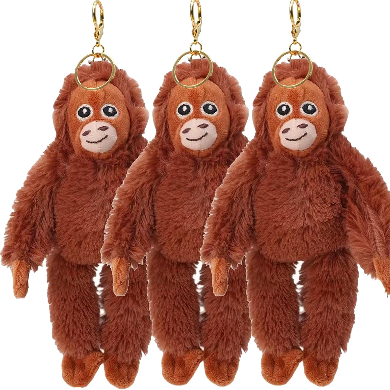 3D Monkey Punch Keychain, Cute Plush Monkey Bag Charm for Backpack ...