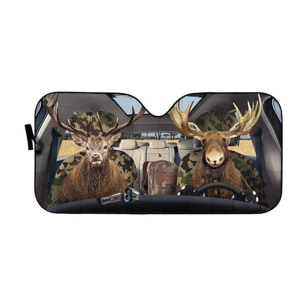 3D Moose And Elk Car Auto Sunshades Windshield Heat Protection Sun ...