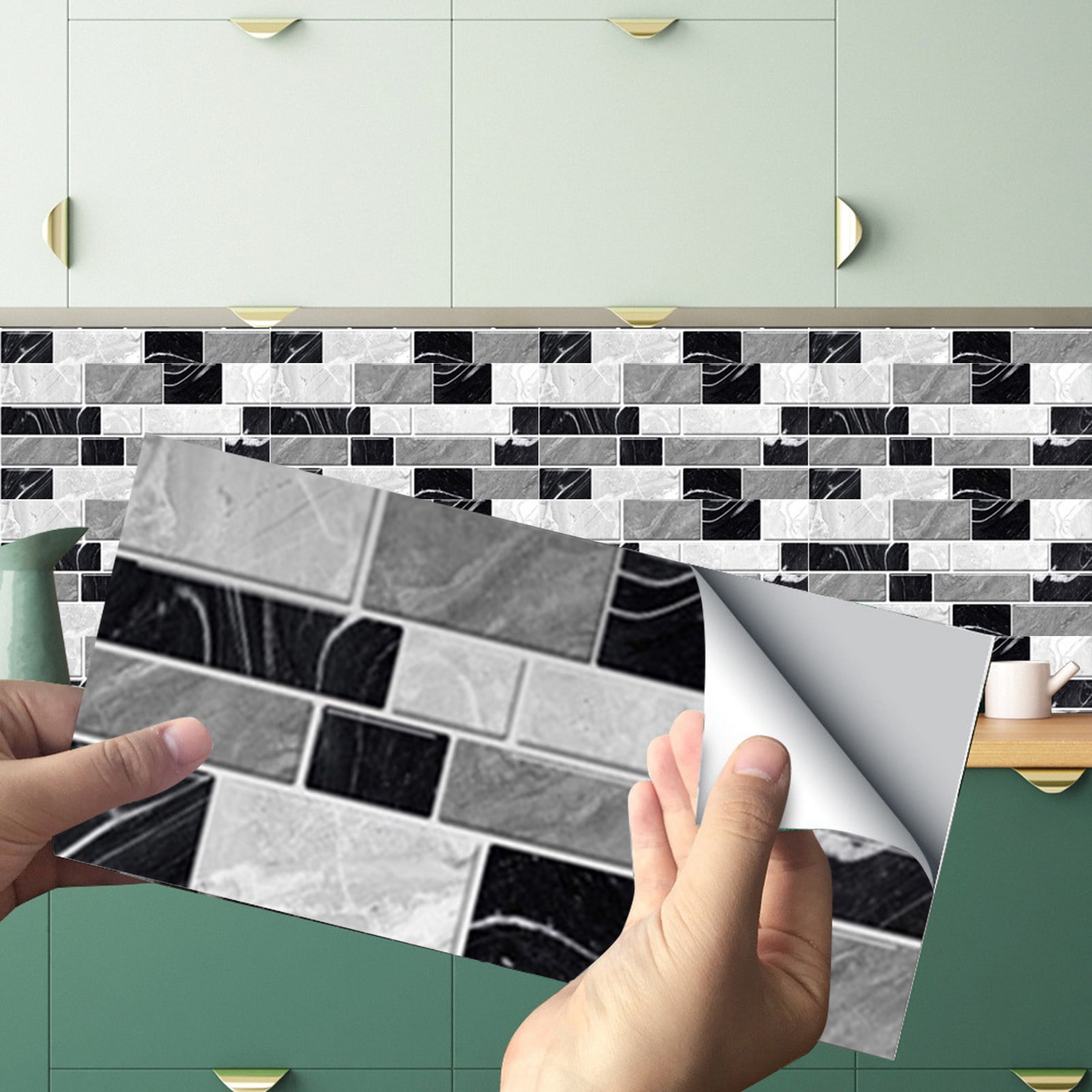 3D Mosaic Crystal Ceramic Tile Sticker 12pc Peel And Stick Ceramic Tile ...