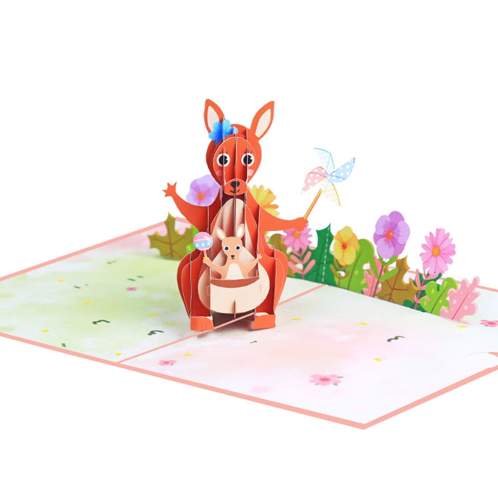 3D Mother Day Animal Greeting Card Blessing Wedding Invitation Card for ...