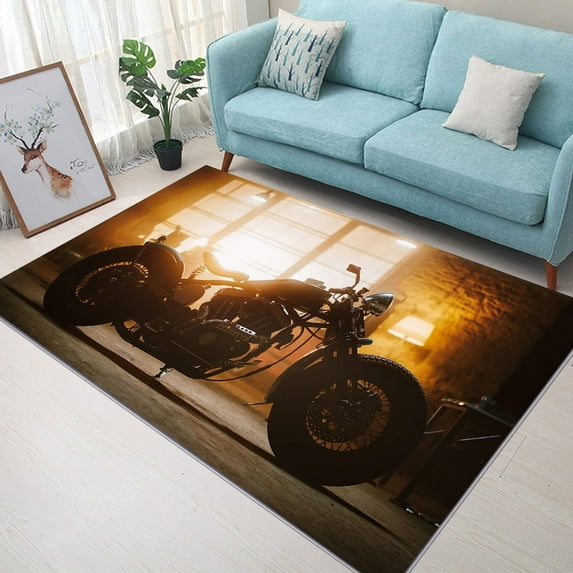 3D Motorcycle Bike Pattern Carpet Living Room r Home Coffee Table Area ...