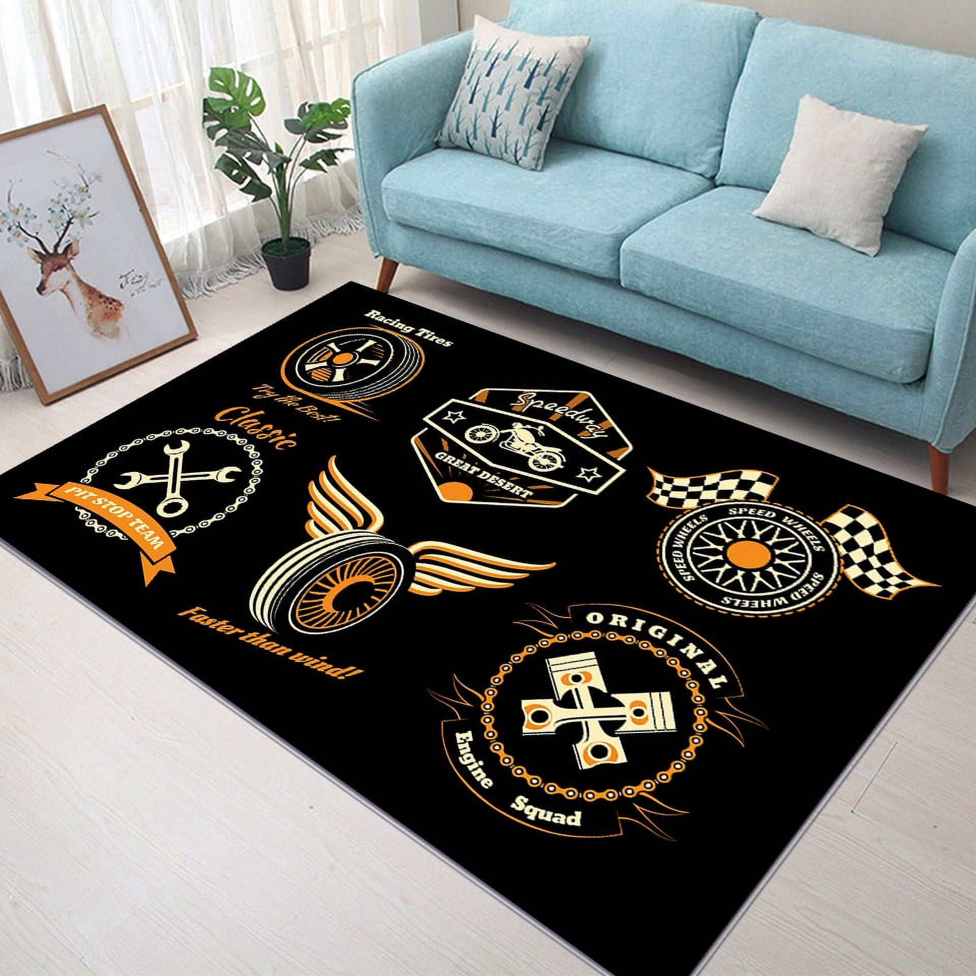 3D Motorcycle Bike Pattern Carpet Living Room r Home Coffee Table Area Rug Bedroom Boy Room ...