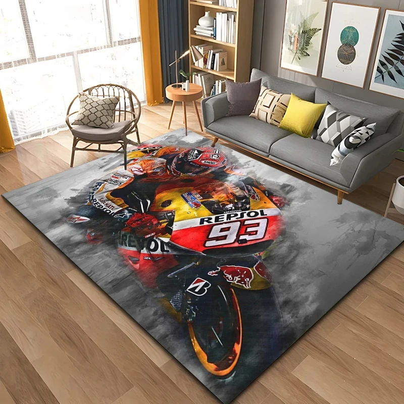 3D Motorcycle Racing Area Rug Large Carpet Rug for Home Living Room ...