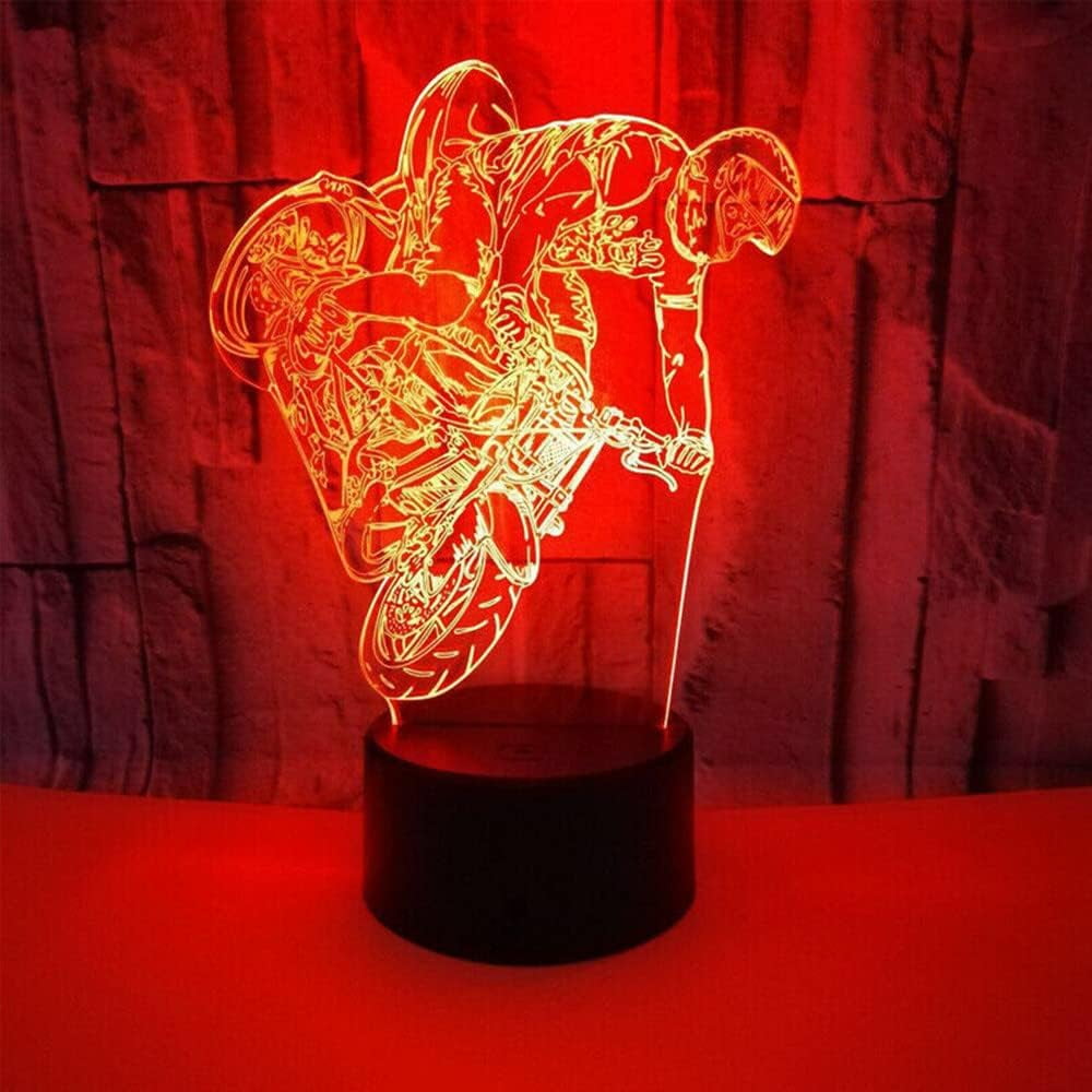3D Motorcycle car Night Light Decor Table Desk Optical Illusion Lamps 7 ...