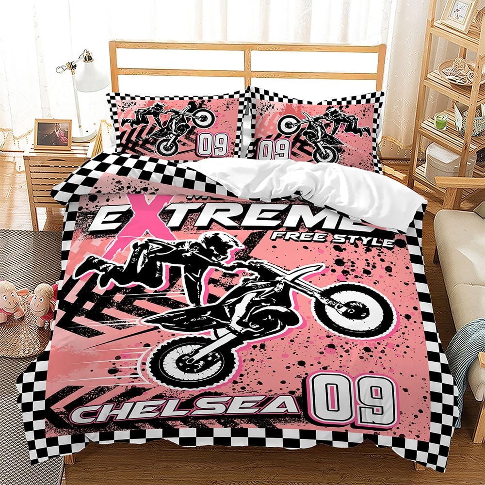 3D Motorcyclist Motorbike Print Bedding Sets Colorful Motorcycle ...