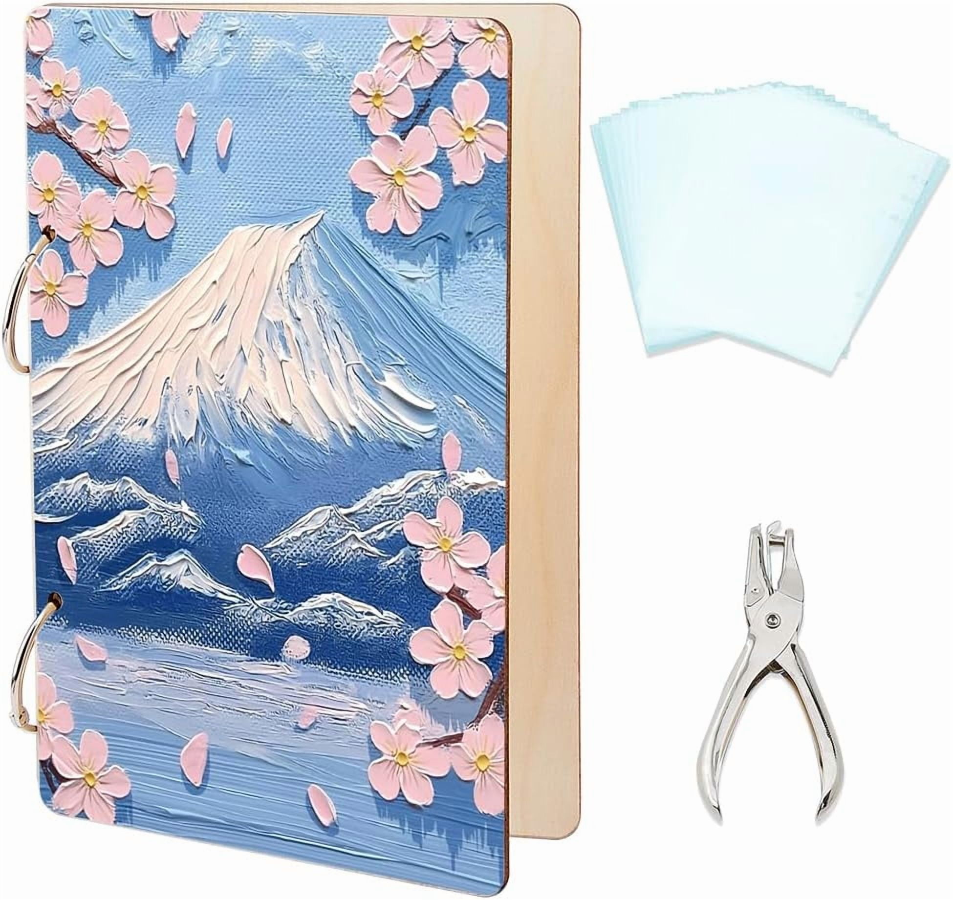 3D Mountain and Cherry Blossom Greeting Card Organizer Flowers Wooden ...