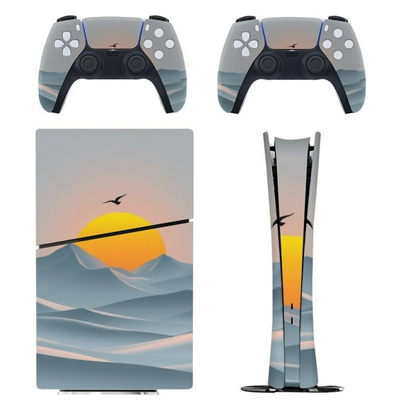 3D Mountain Sunrise Console Skin Bundle for PS5 Pro Slim Disc & Digital ...