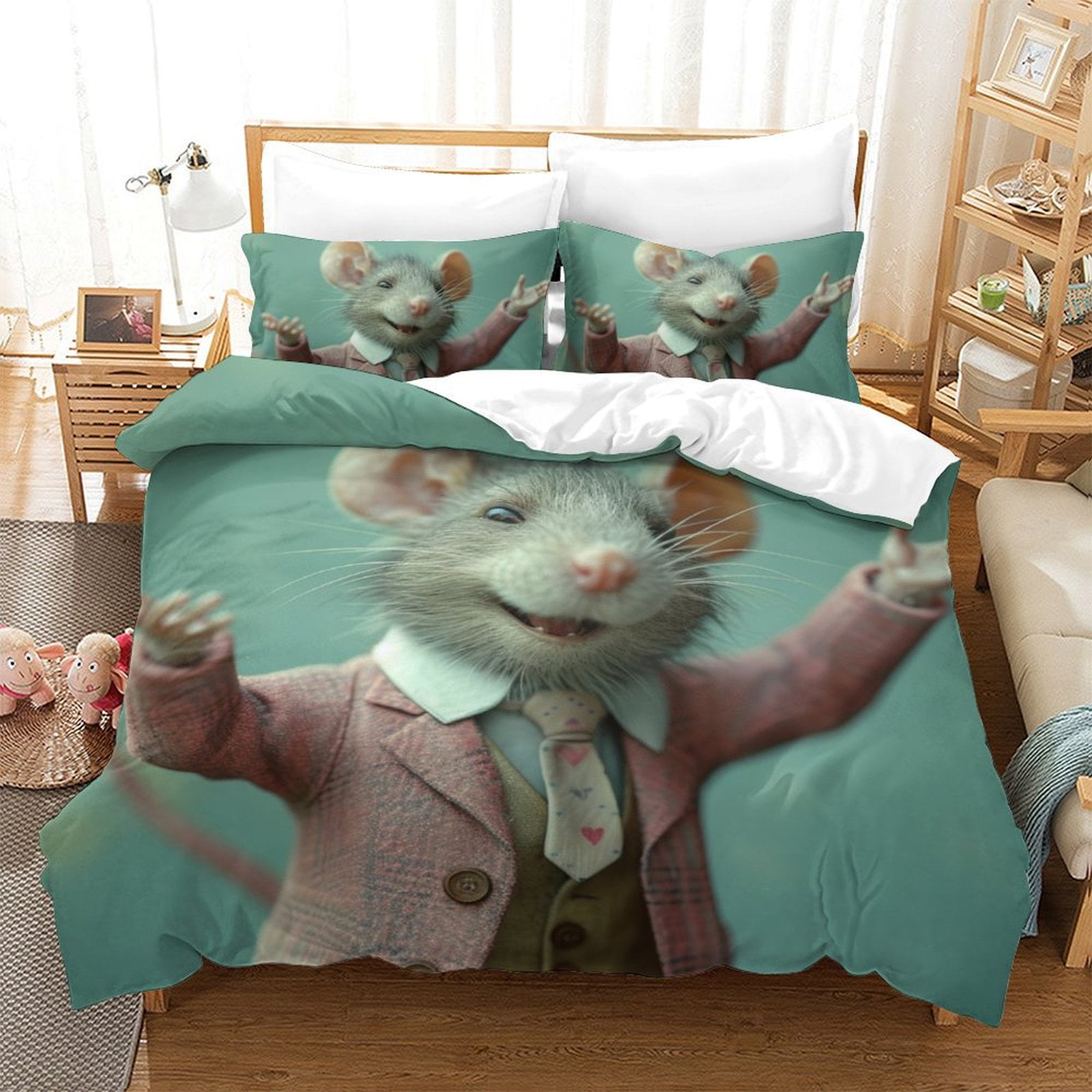 3D Mouse Print Bedding Set Adult Light Luxury,Simple Small Fresh,Skin ...