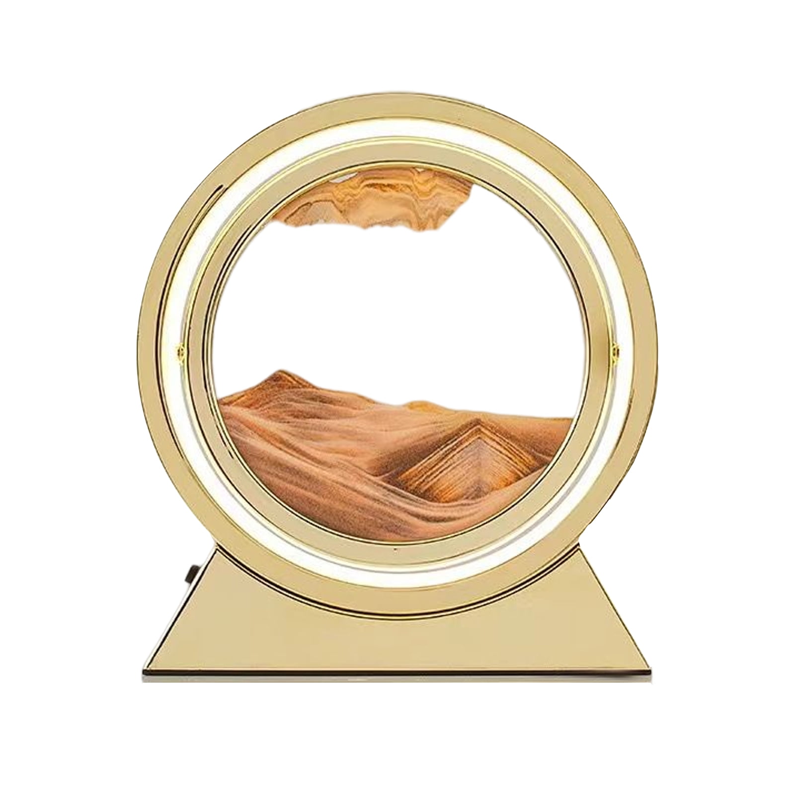 3D Moving Sand Art Desk Lamp 360° Rotating Hourglass Decoration ...
