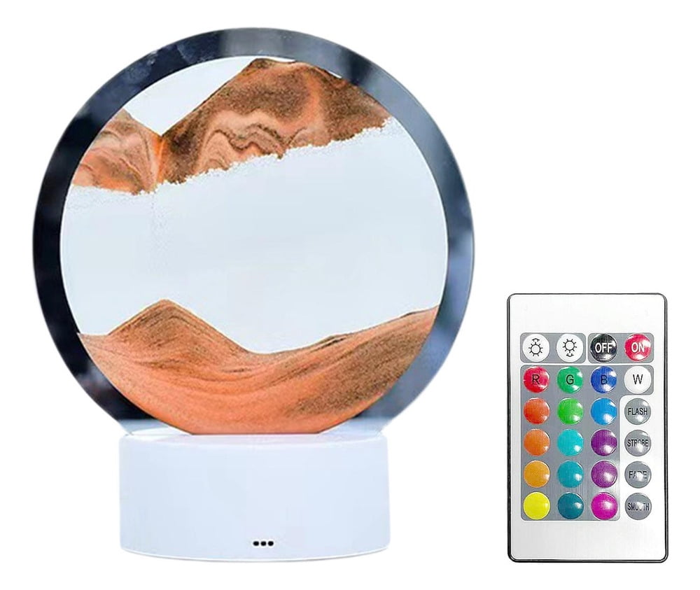 3D Moving Sand Art Table Lamp Hourglass Decoration Changing Sand Liquid ...
