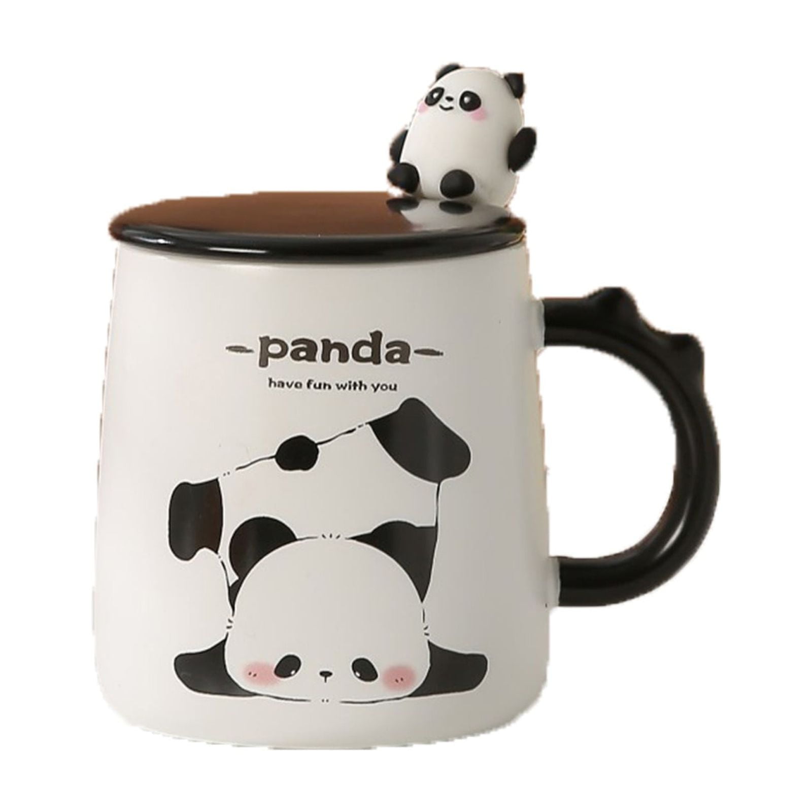 3D Mug with Cute Panda Spoon, Cup Cartoon Ceramics Figurine Teacup for ...