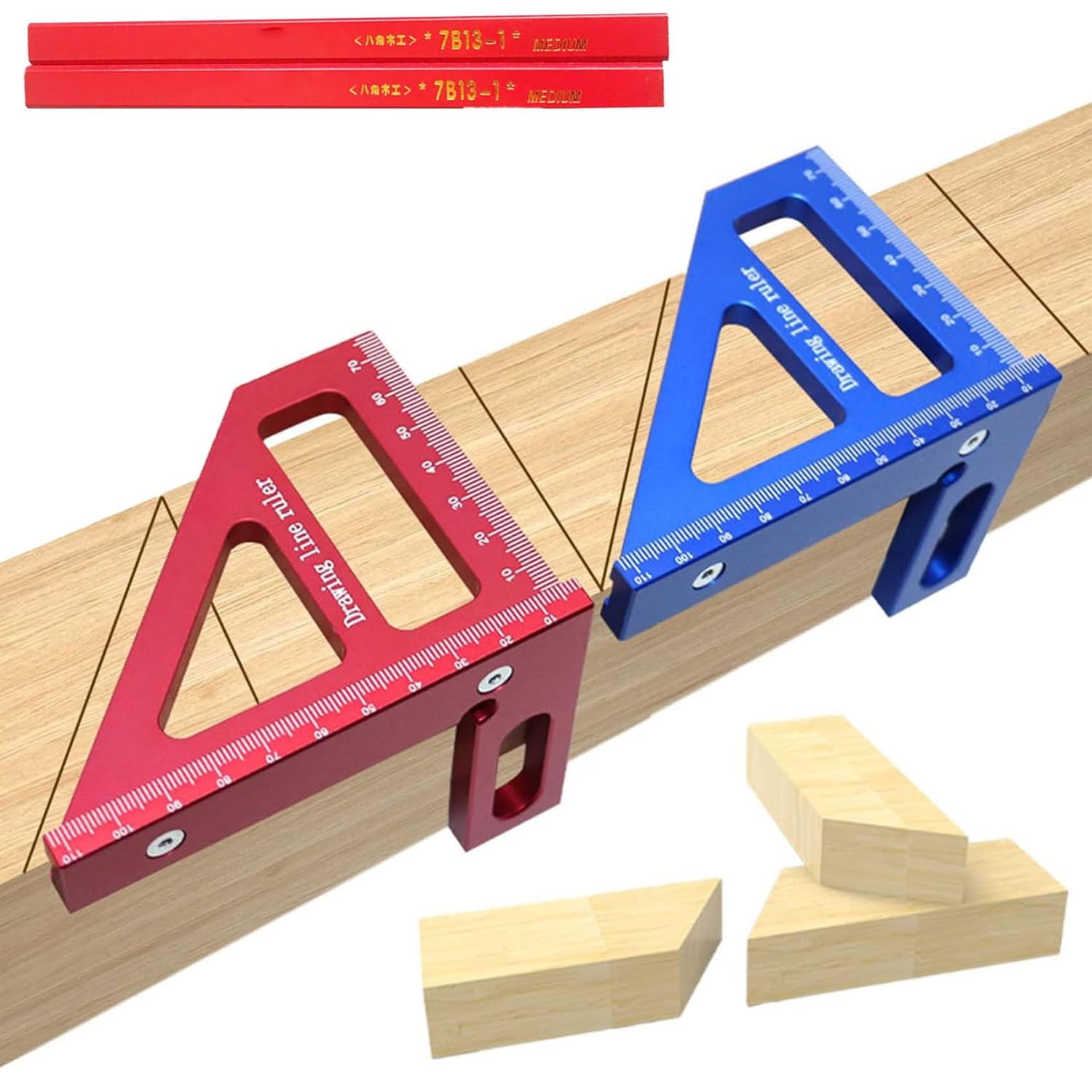 3D Multi-Angle Measuring Ruler, 45/90 Degree Aluminum Alloy Woodworking ...