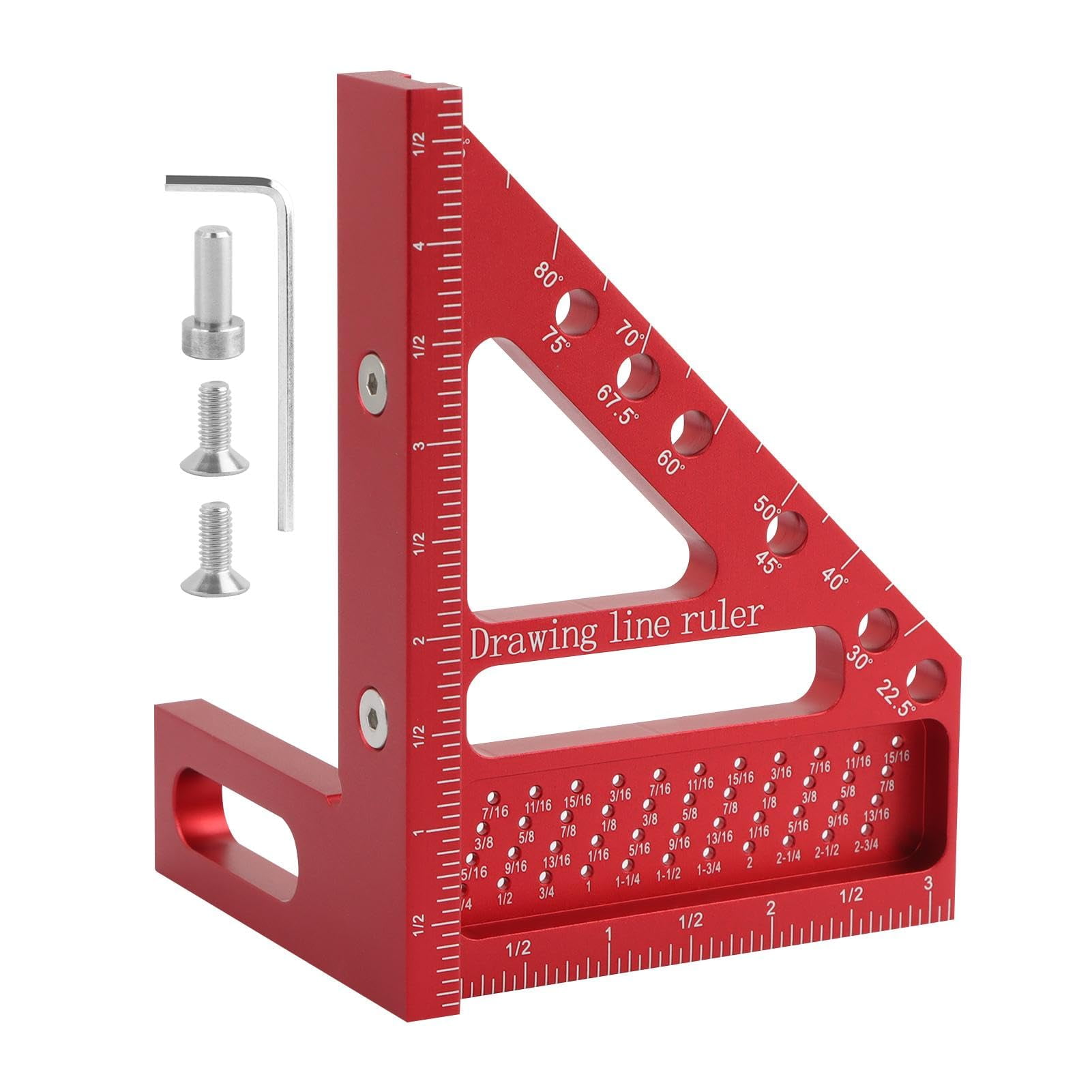 3D Multi Angle Measuring Ruler, 45/90 Degree Woodworking Square ...
