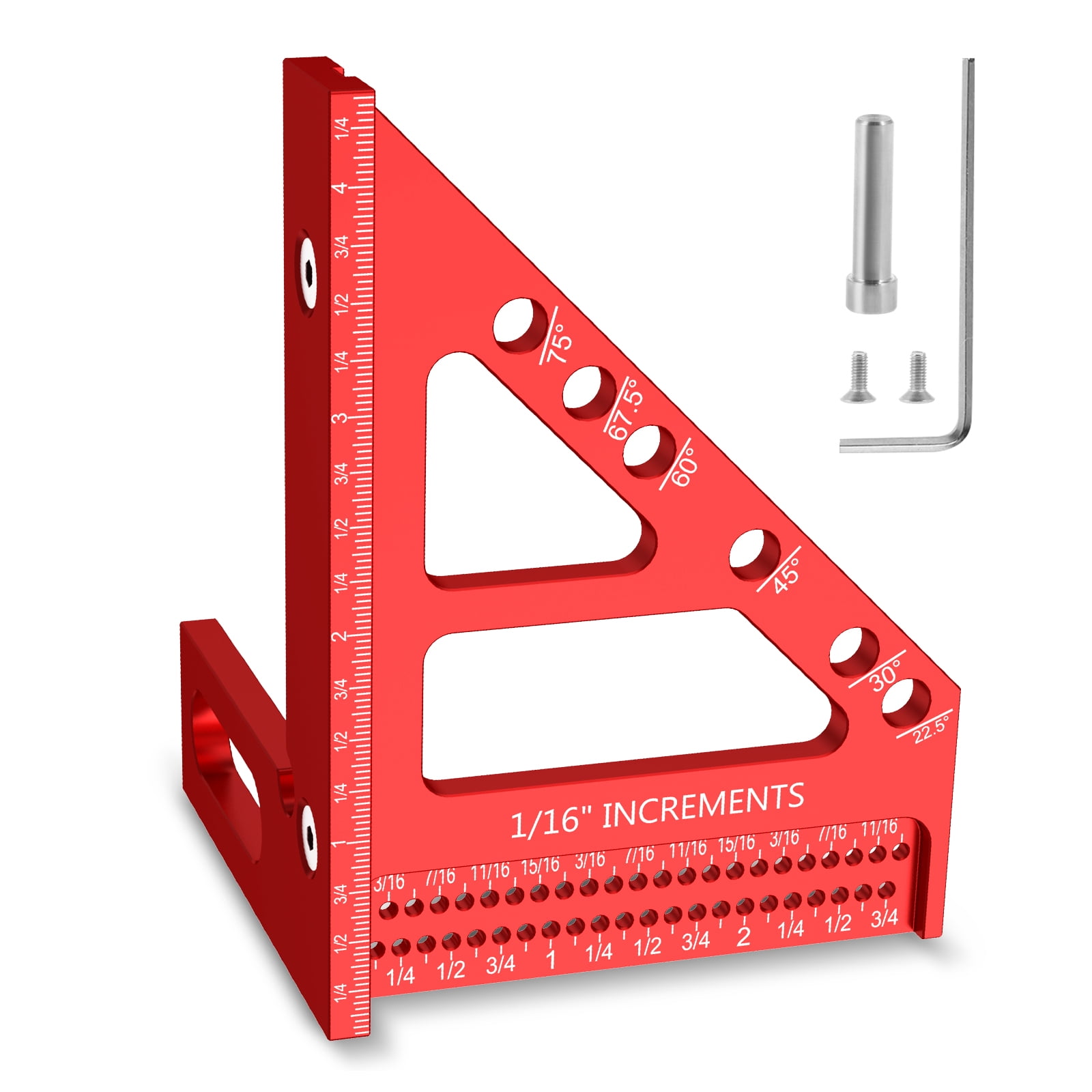 3D Multi Angle Measuring Ruler Aluminum Alloy Woodworking Square Ruler ...