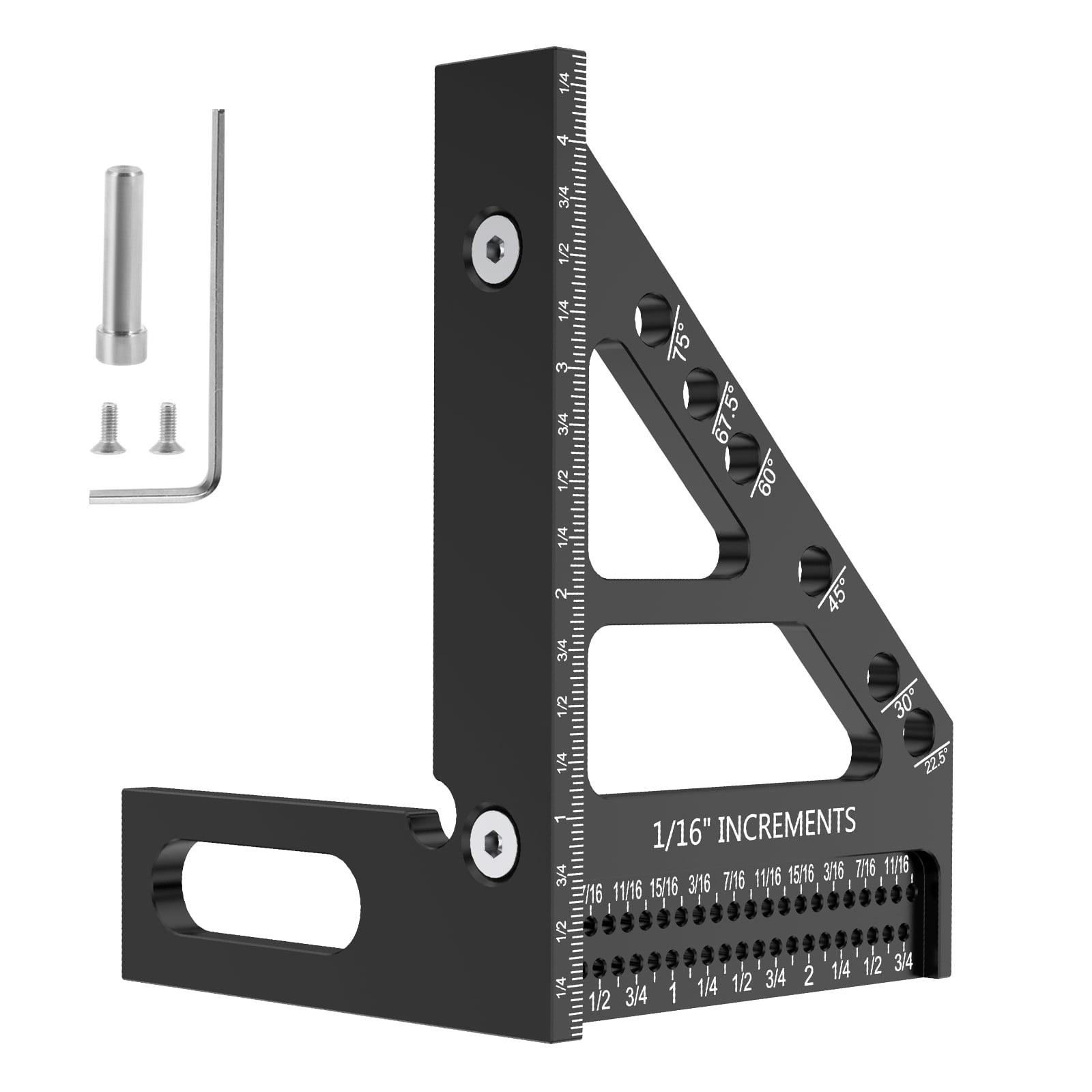 3D Multi Angle Measuring Ruler Aluminum Alloy Woodworking Square Ruler ...