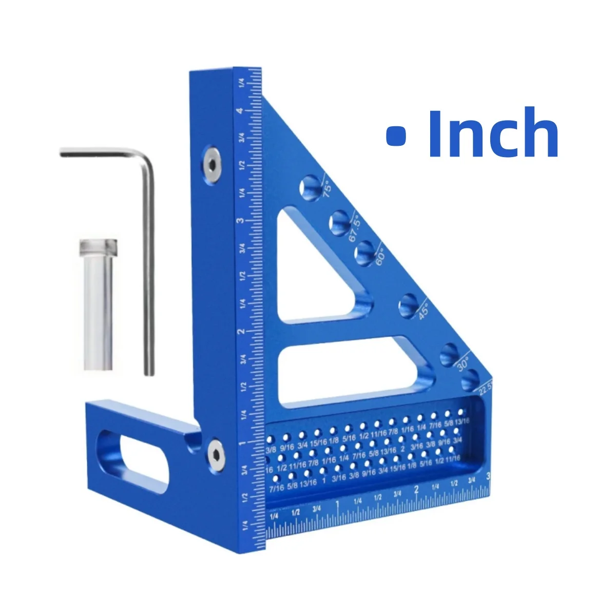 3D Multi-Angle Metric/Inch Measuring Ruler 45/90 Degree Aluminum Alloy ...