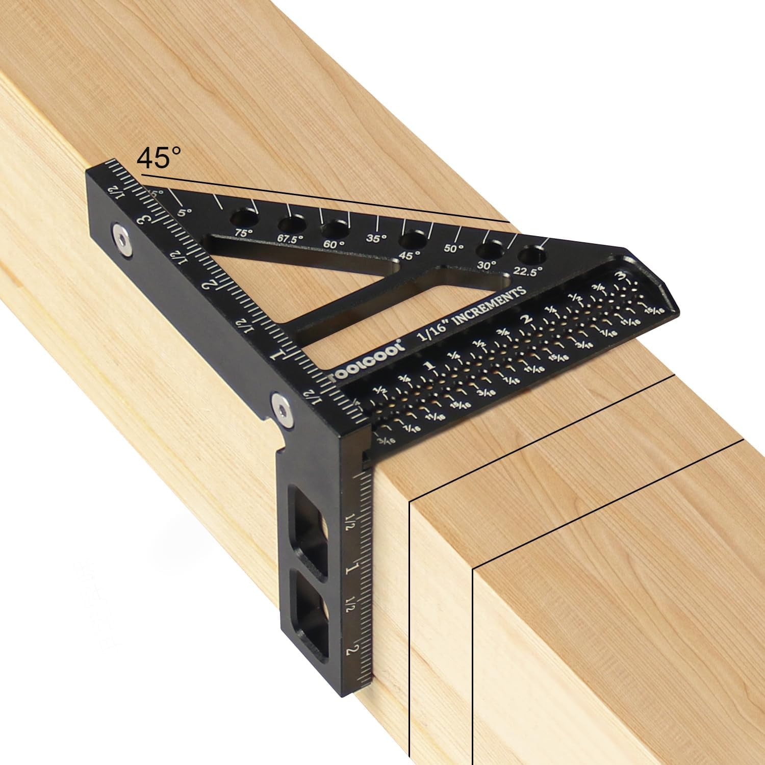 3D Multi-angle Measuring Ruler Woodworking Square Protractor and Miter ...