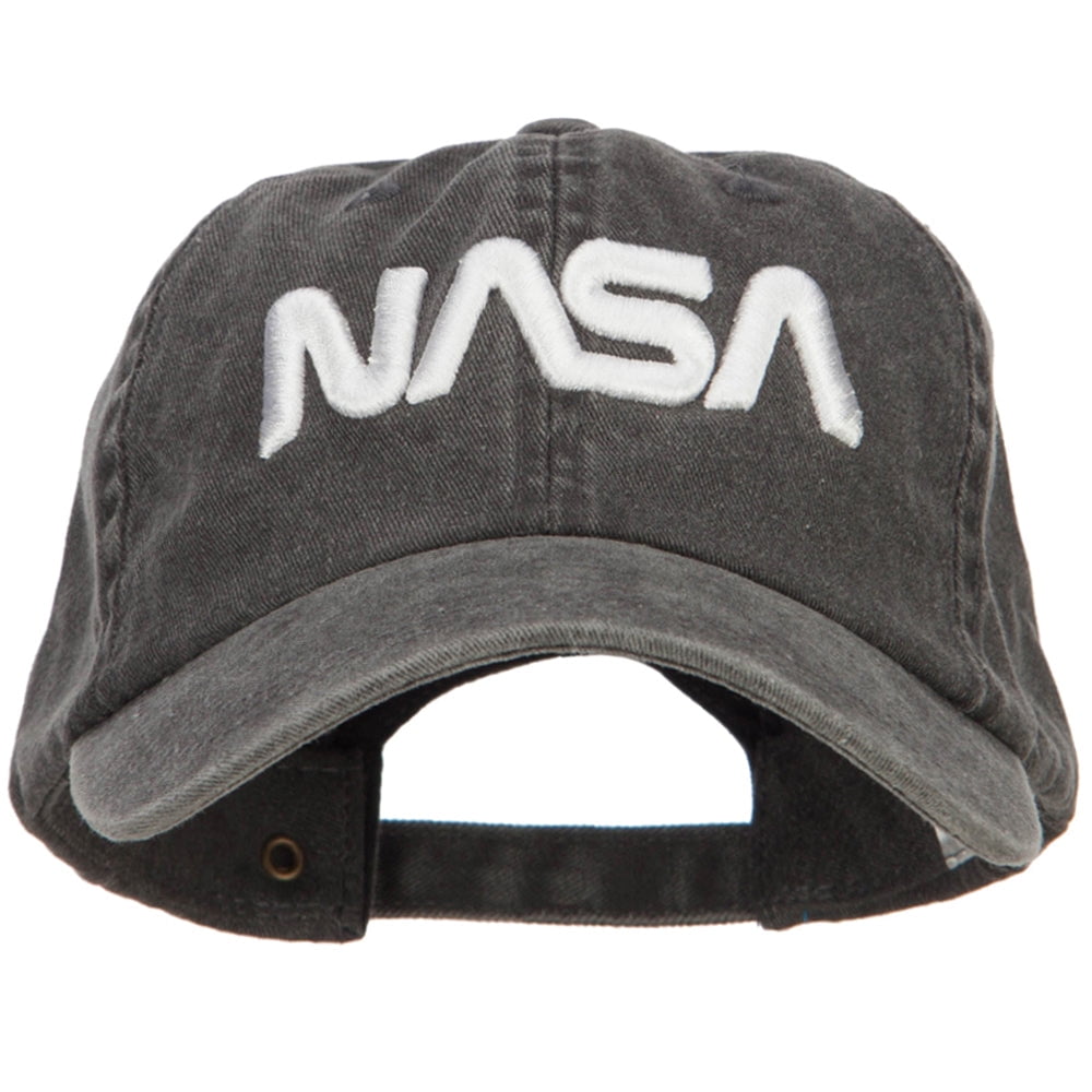 3D NASA Letter Logo Embroidered Washed Buckle Cap - Black OSFM ...