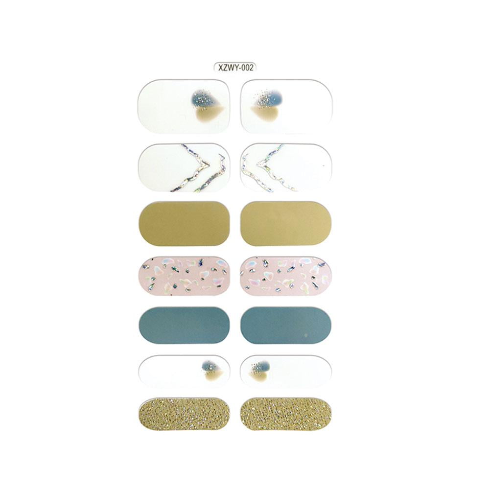 3D Nail Art Stickers DIY Shiny Sequins Nail Polish Strips Wraps Full ...