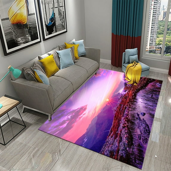 3D Natural Landscape Carpet Sunset Tree Flower Scenery Carpets Living ...