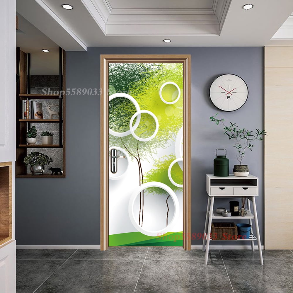 3D Natural Landscape Door Wallpapers Vinyl Self-adhesive Living Room ...