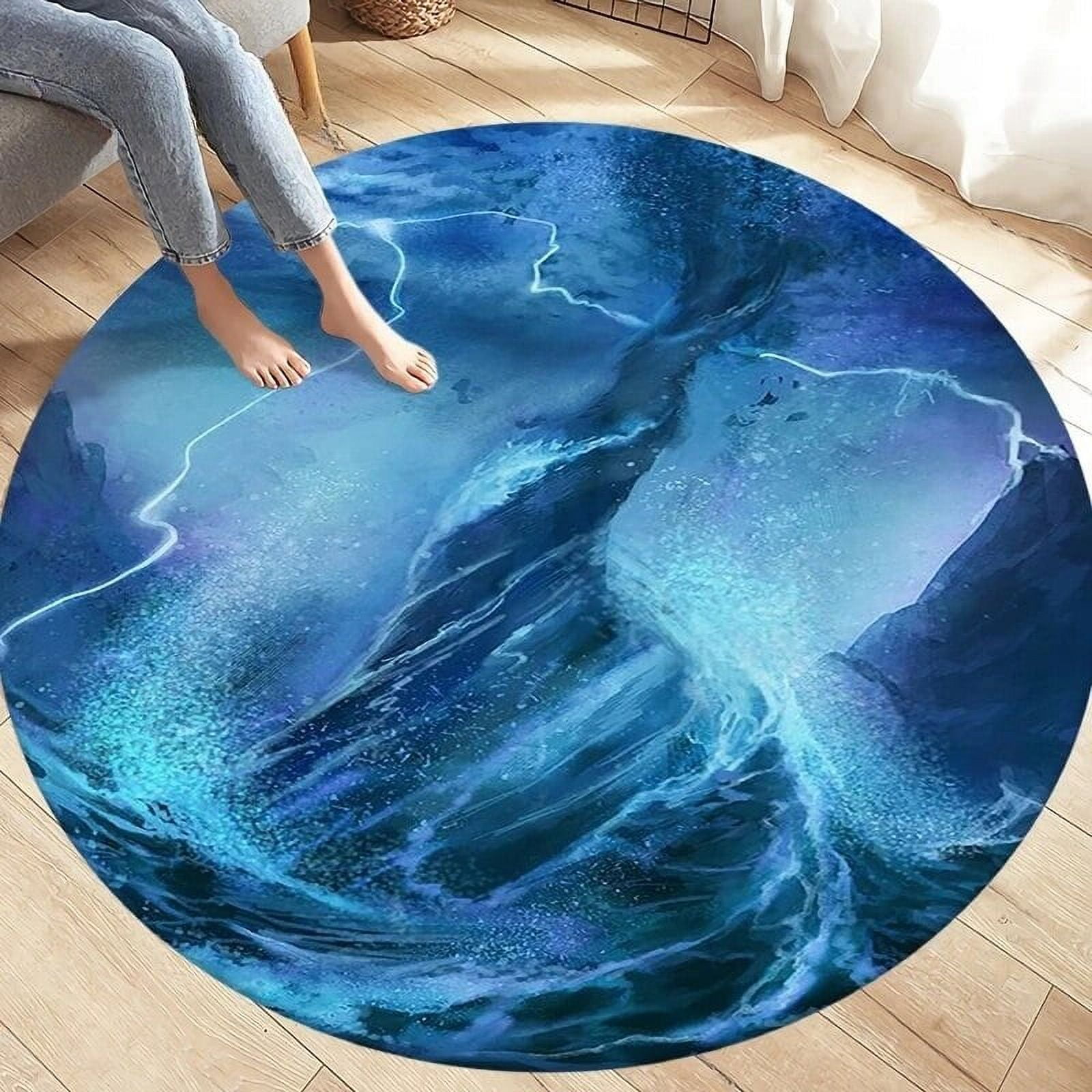 3D Natural Round Carpet Fantasy Tornado Cloud Area Rug for Living Room ...