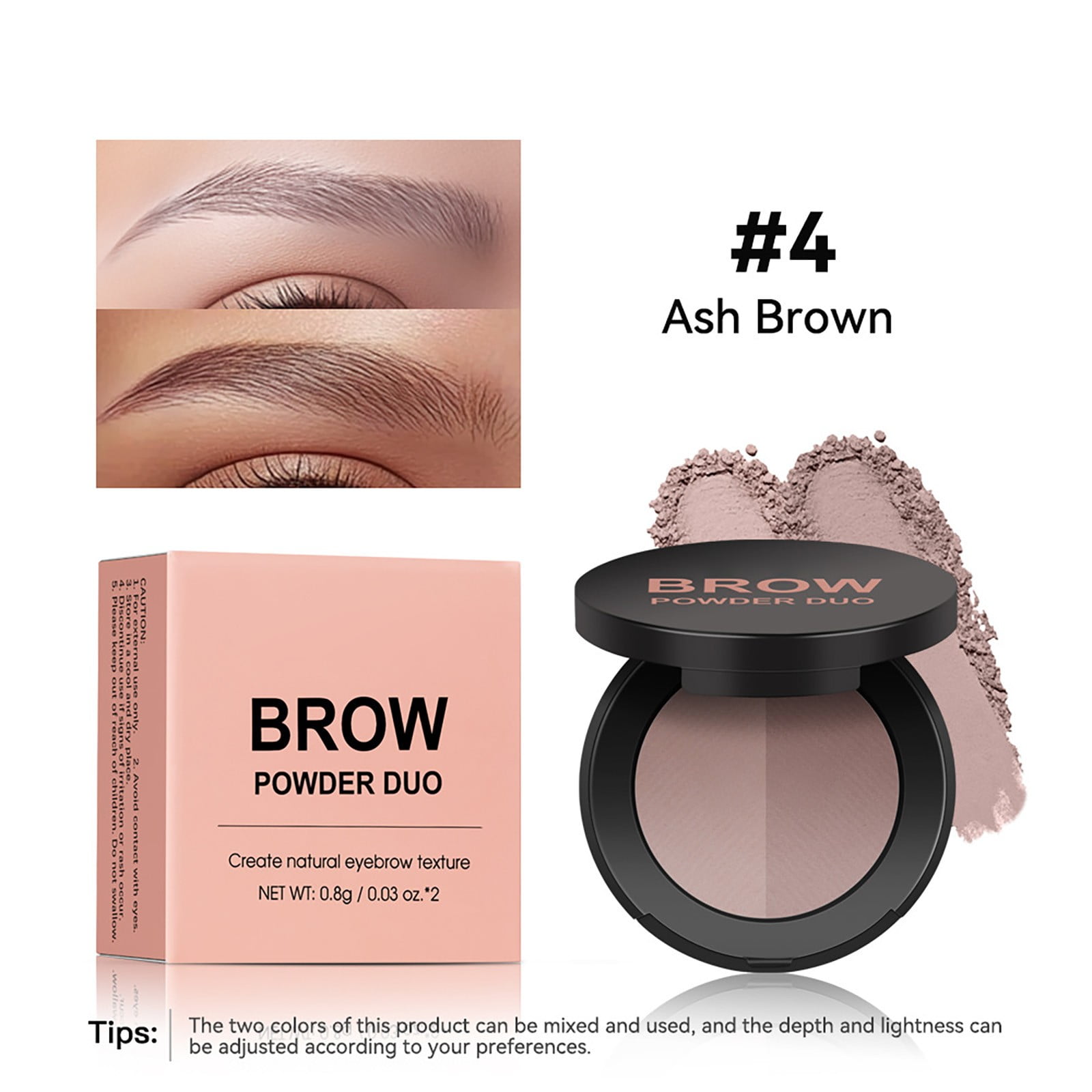 3D Natural Soft Mist Eyebrow Shaping & Nose Shadow Dual-Color Eyebrow ...