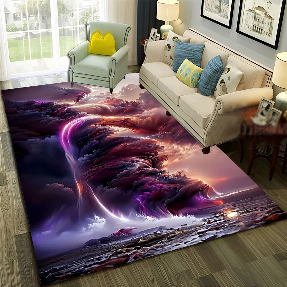 3D Natural Tornado Cloud Twister Area Rug Large Carpet Rug for Living ...