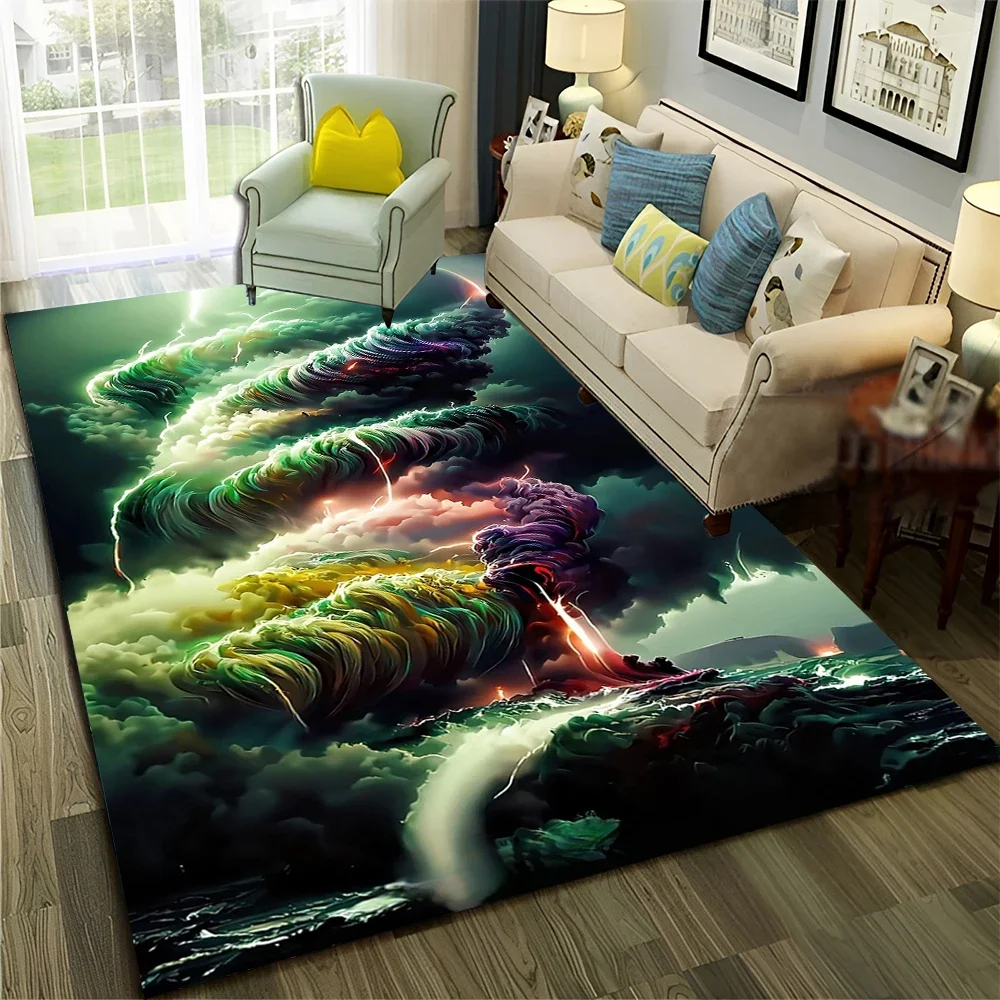 3D Natural Tornado Cloud Twister Area Rug Large Carpet Rug for Living ...