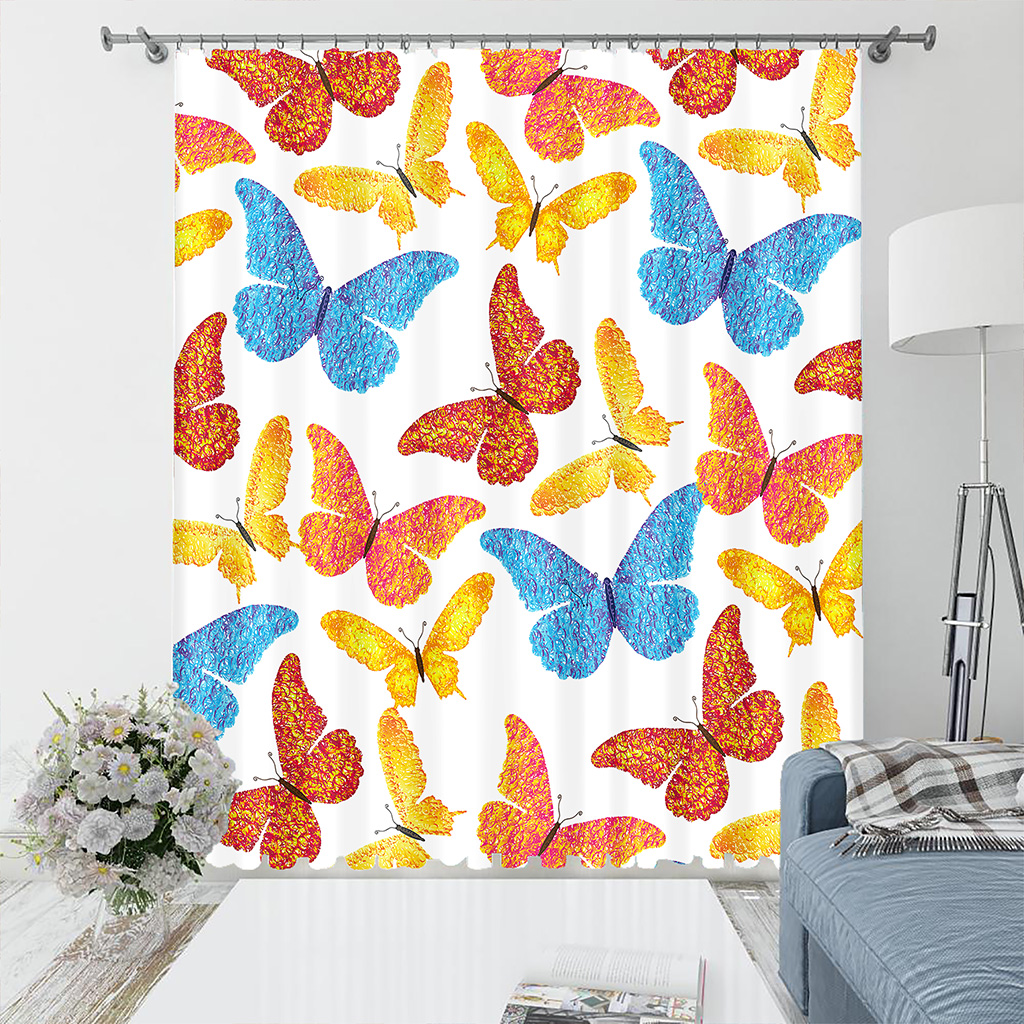 3D Nature Colorful Butterfly Series Modern Girl Thin Shading Polyester ...