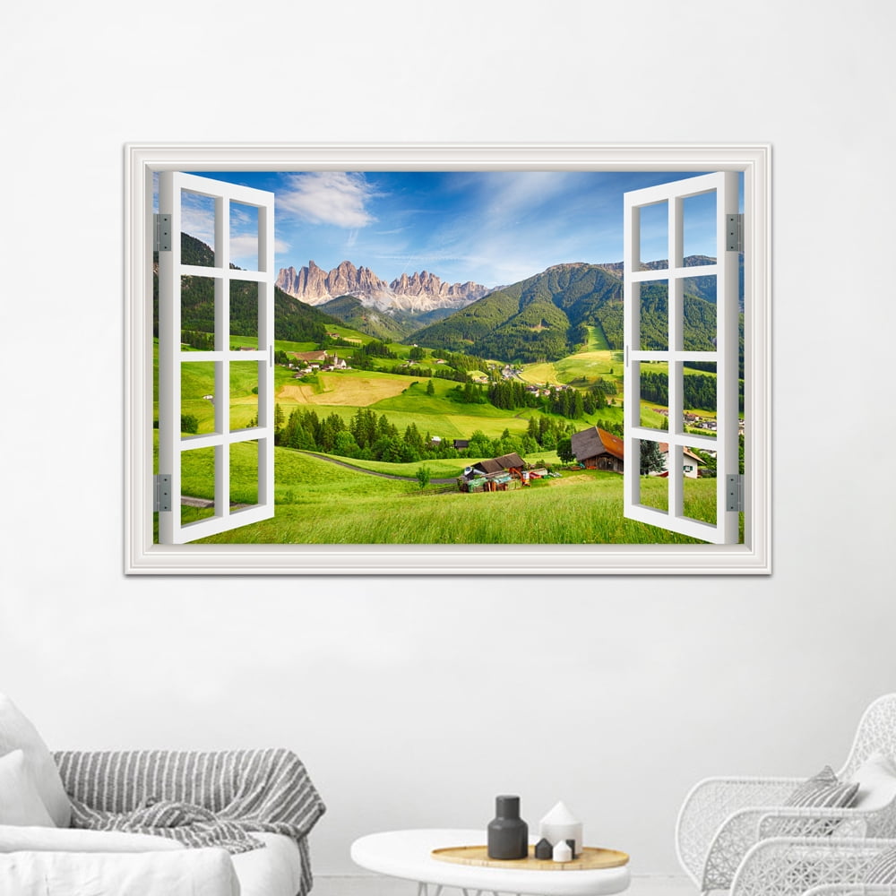 3D Nature Grassland Fake Window Wall Sticker Poster Vinyl Decal ...