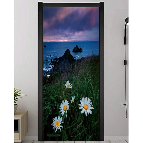 3D Nature Waterfall Door Stickers Fall Wallpaper Mountain River ...
