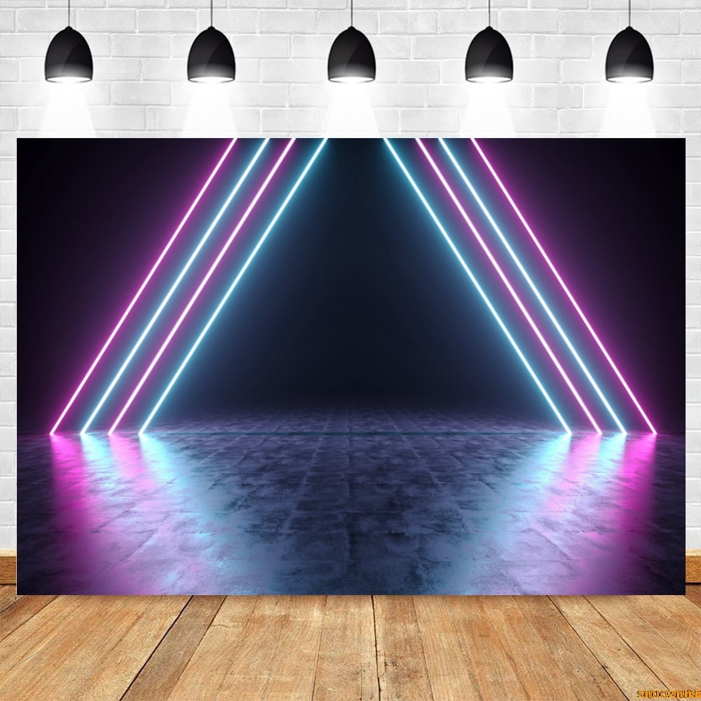 3D Neon Stage Photography Backdrop Glitter Light Kid Adult Birthday ...
