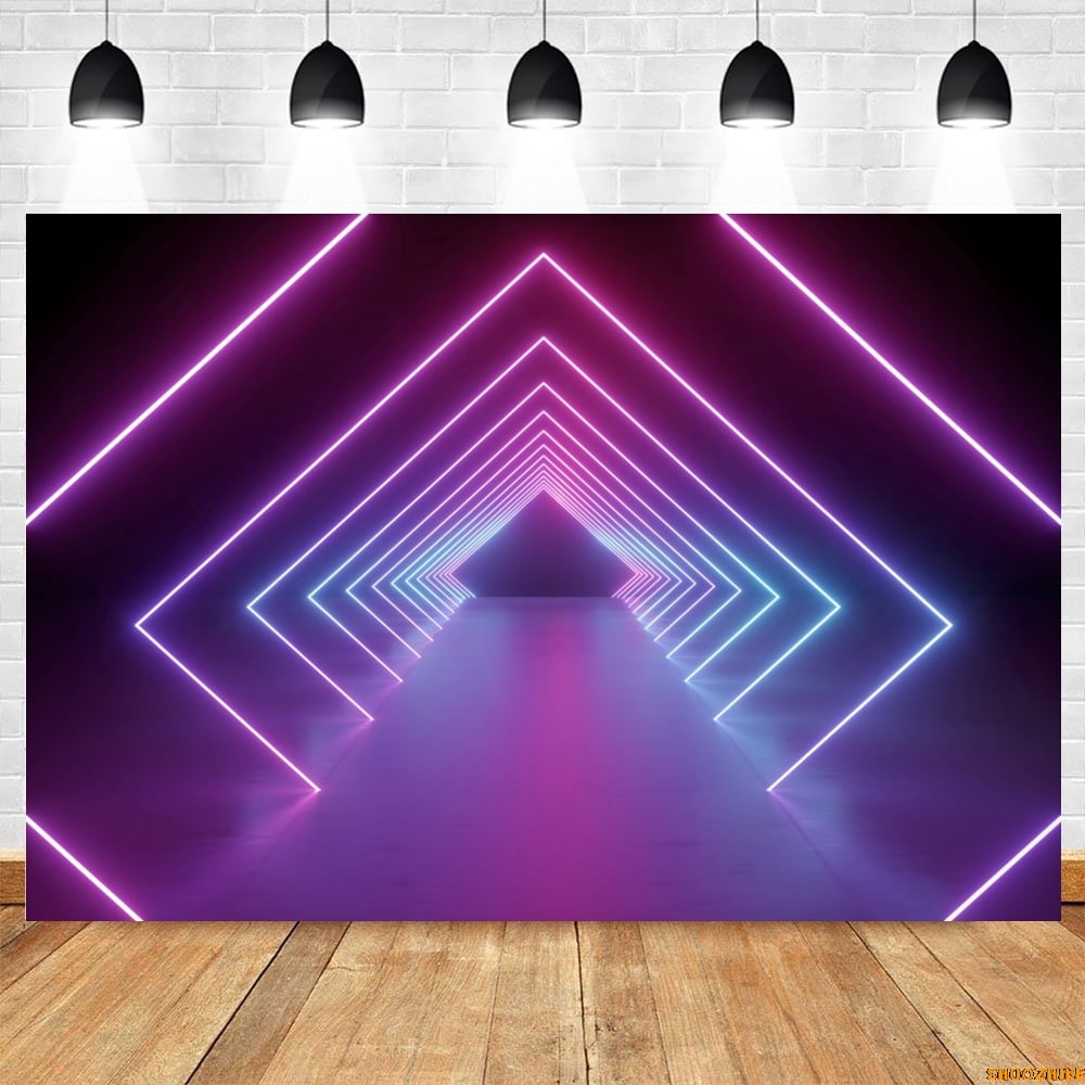 3D Neon Stage Photography Backdrop Glitter Light Kid Adult Birthday ...