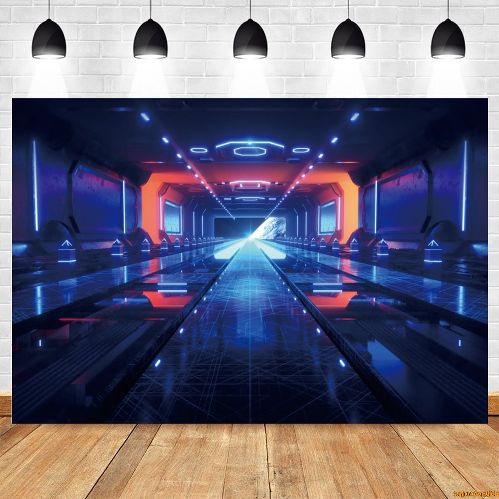 3D Neon Stage Photography Backdrop Glitter Light Kid Adult Birthday ...