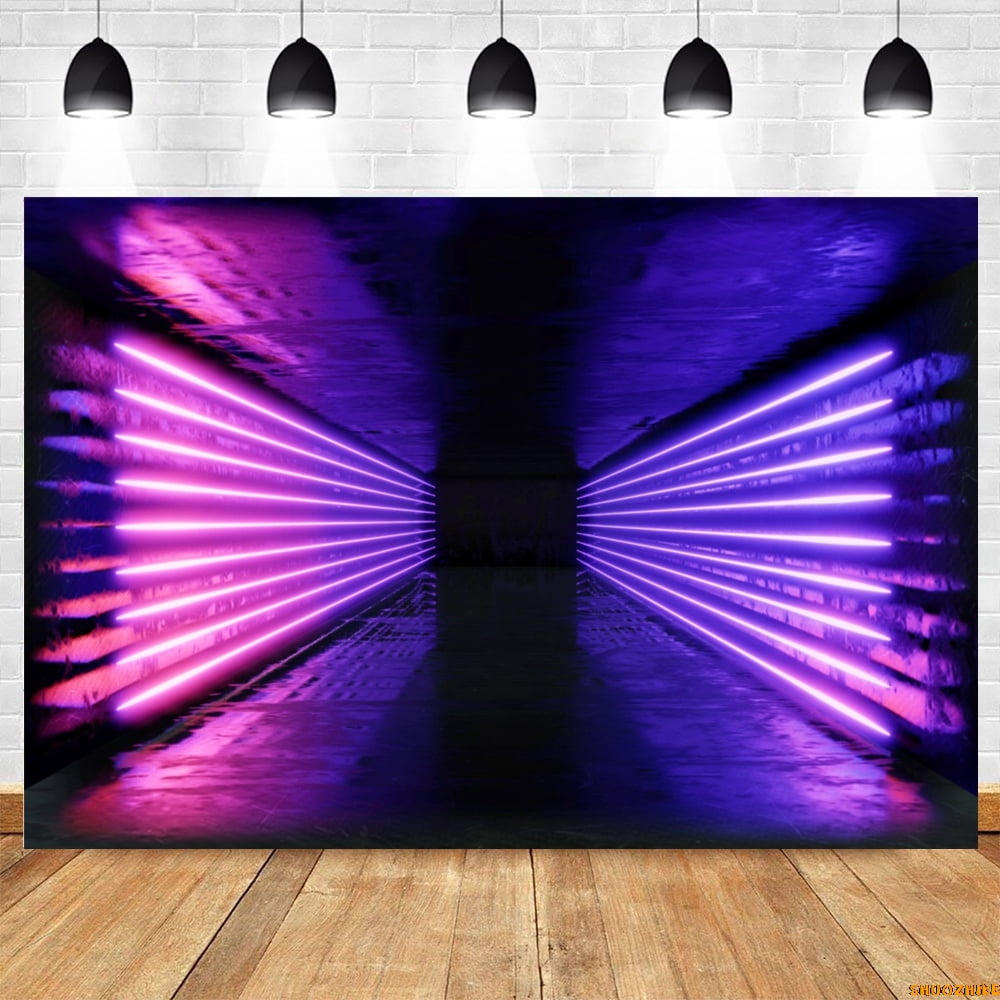 3D Neon Stage Photography Backdrop Glitter Light Kid Adult Birthday ...
