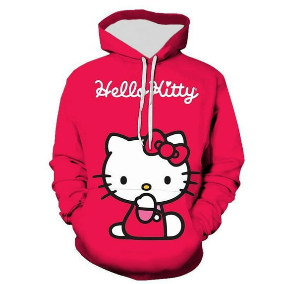 3D New Cute KT Cat Casual Hooded Sweatshirt Soft Warm Light Size （XS ...