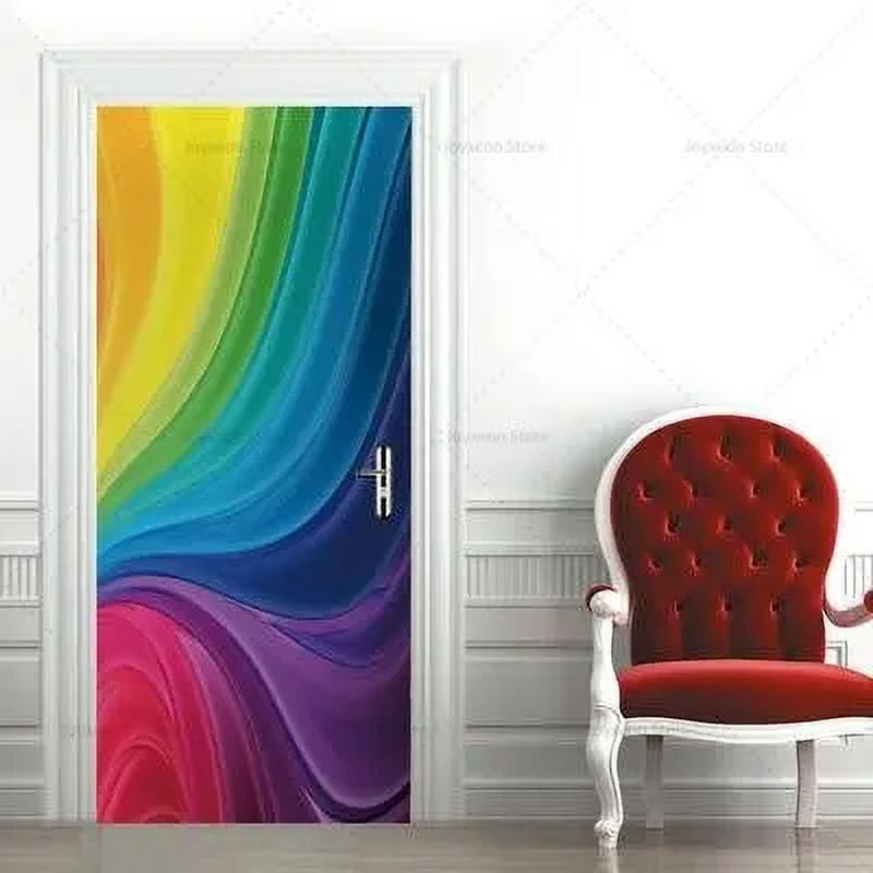 3D New Door Sticker Matte Film Vinyl PVC Waterproof Full Door Sticker ...