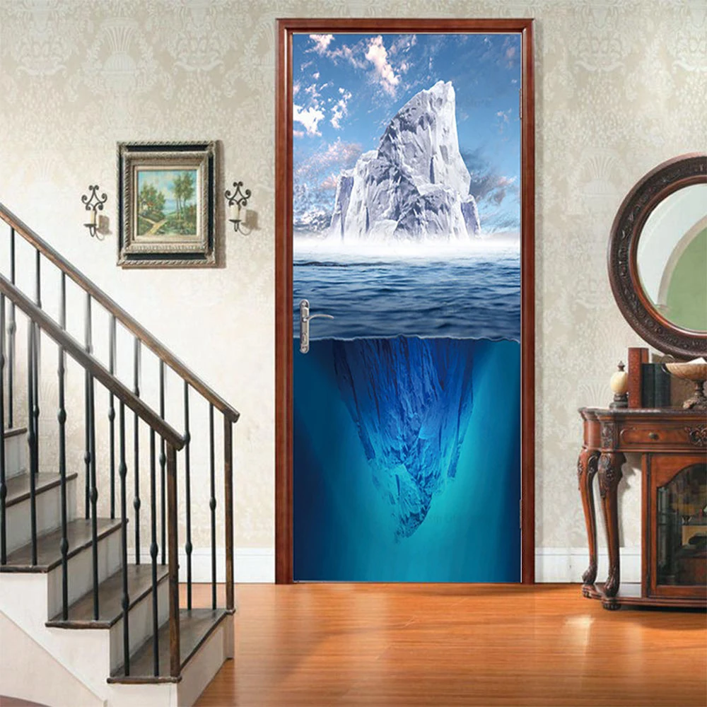 3D New Door Sticker Matte Film Vinyl PVC Waterproof Full Door Sticker ...