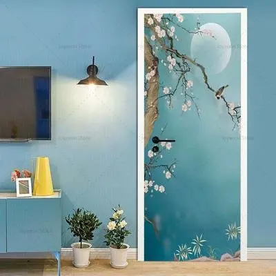 3D New Door Sticker Matte Film Vinyl PVC Waterproof Full Door Sticker ...
