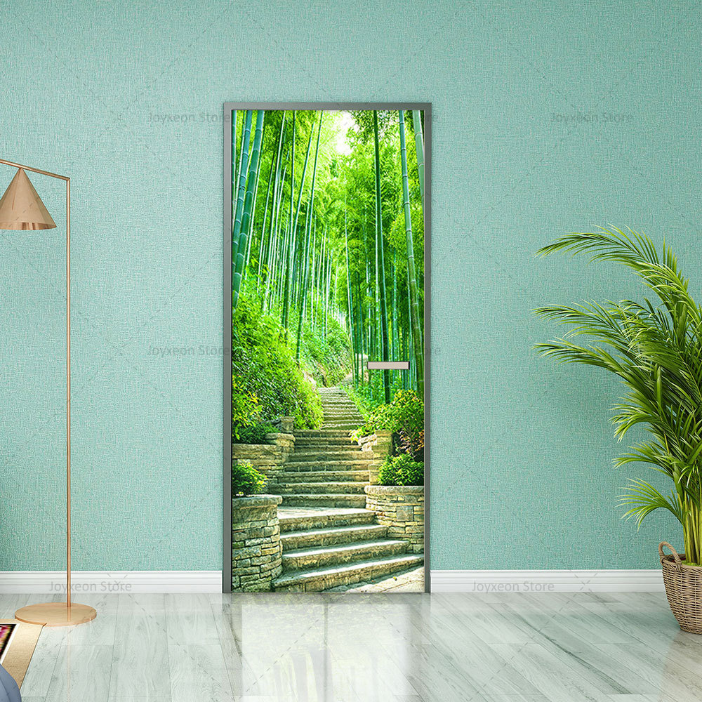 3D New Natural Scenery Door Sticker PVC Waterproof Self-adhesive ...