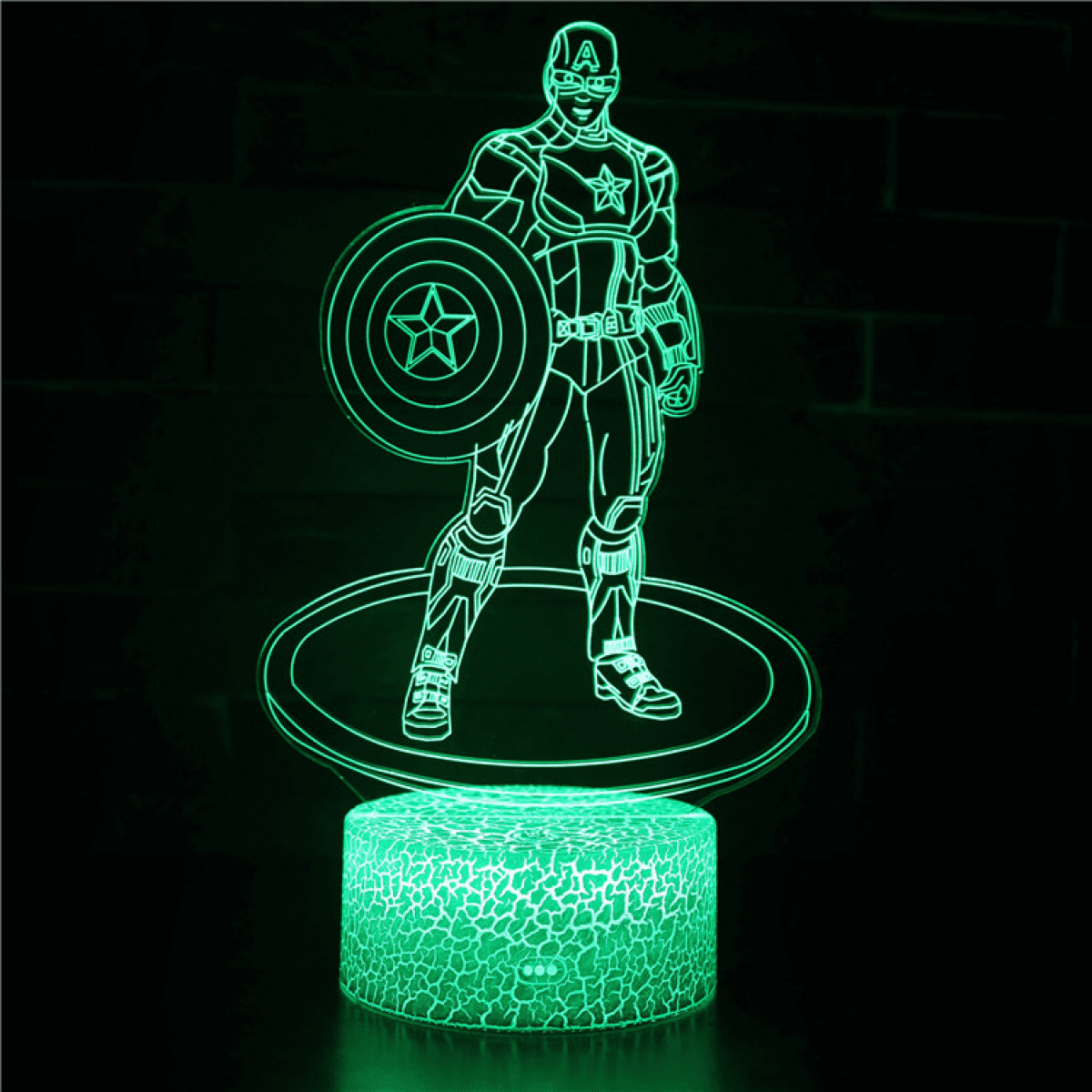 3D Night Light for Kids, Captain America 3D Illusion Lamp with Remote ...