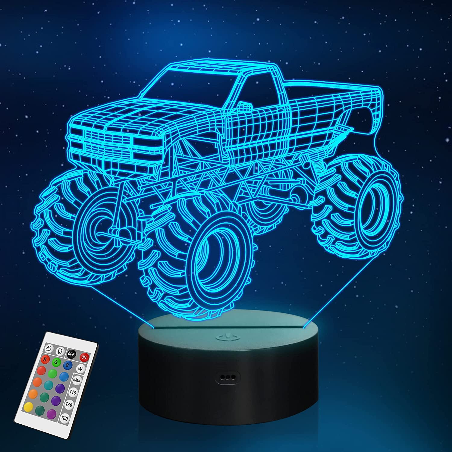3D Night Lights for Children, Kids Night Lamp, Monster Trucks for Boys ...