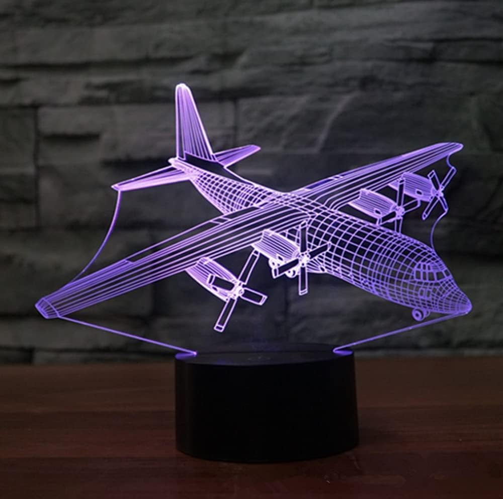 3D Night lamp, 3D lamp 3D Illusion Night Lights 3D Airplane Optical ...