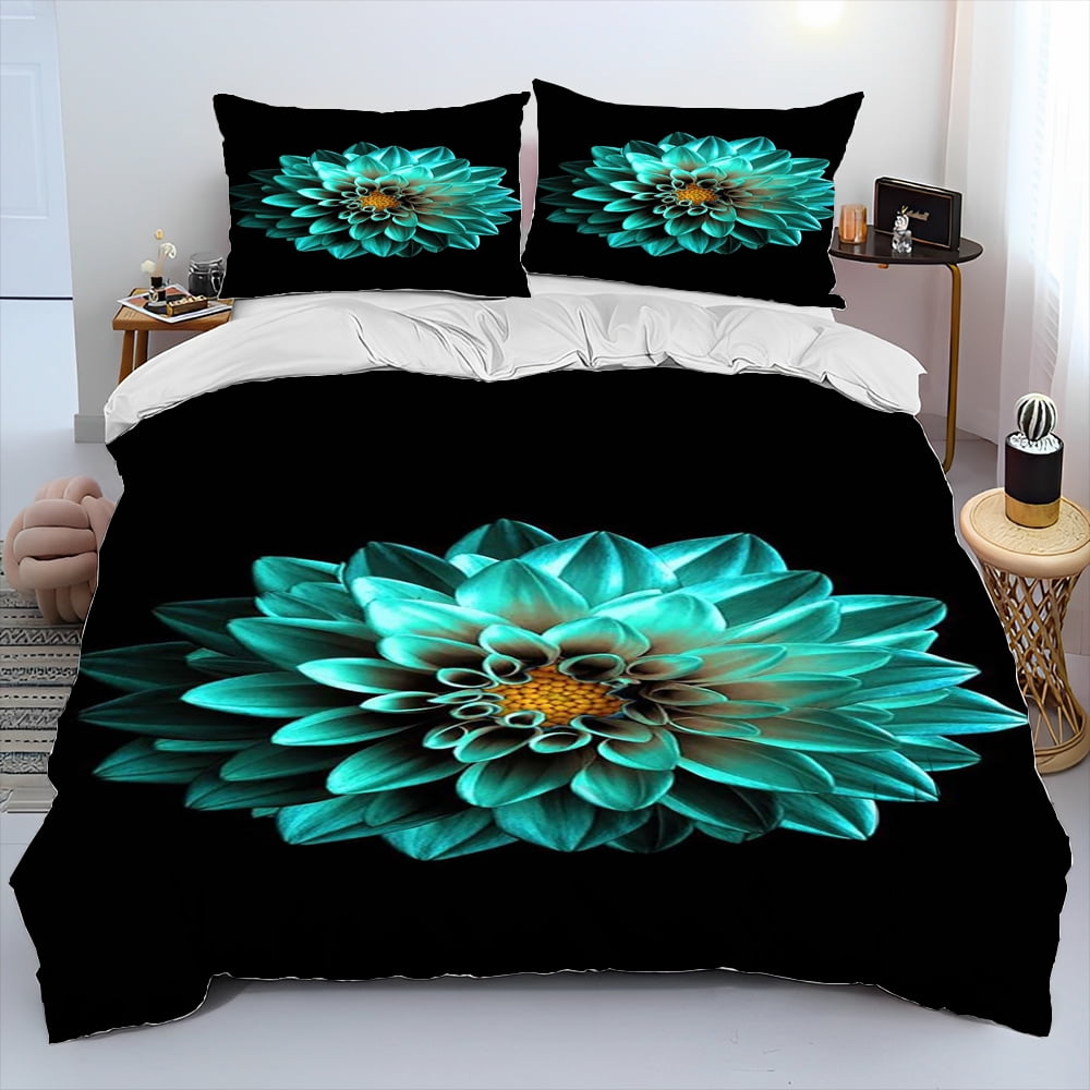 3D Nordic Flower Daisy Comforter Bedding Set Duvet Cover Bed Set Quilt ...