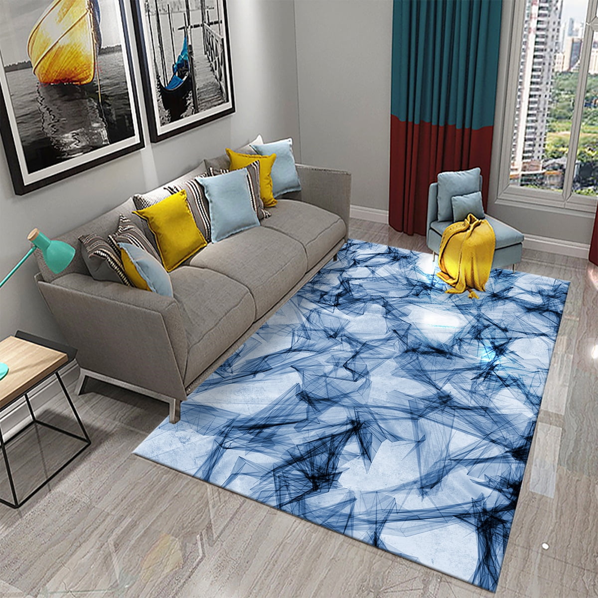 3D Nordic Marble Geometric Carpet Teenager Room ration Carpets for ...