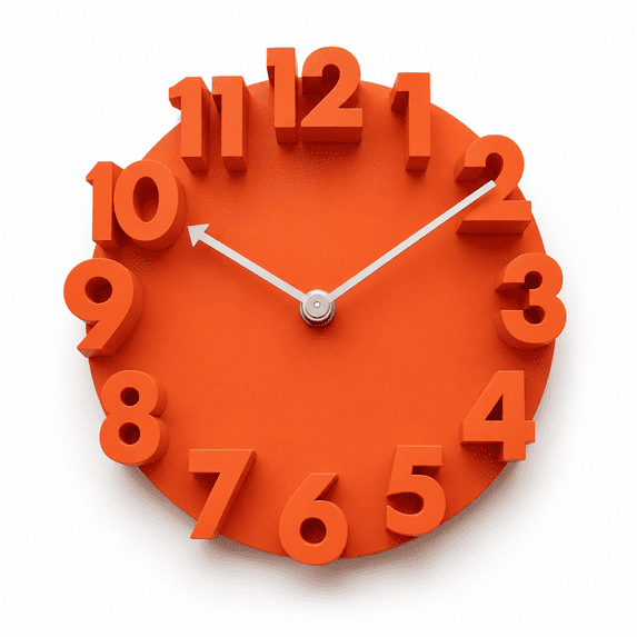 3D Number Round Wall Clock, 24 cm Battery Operated Analog Wall Clock ...