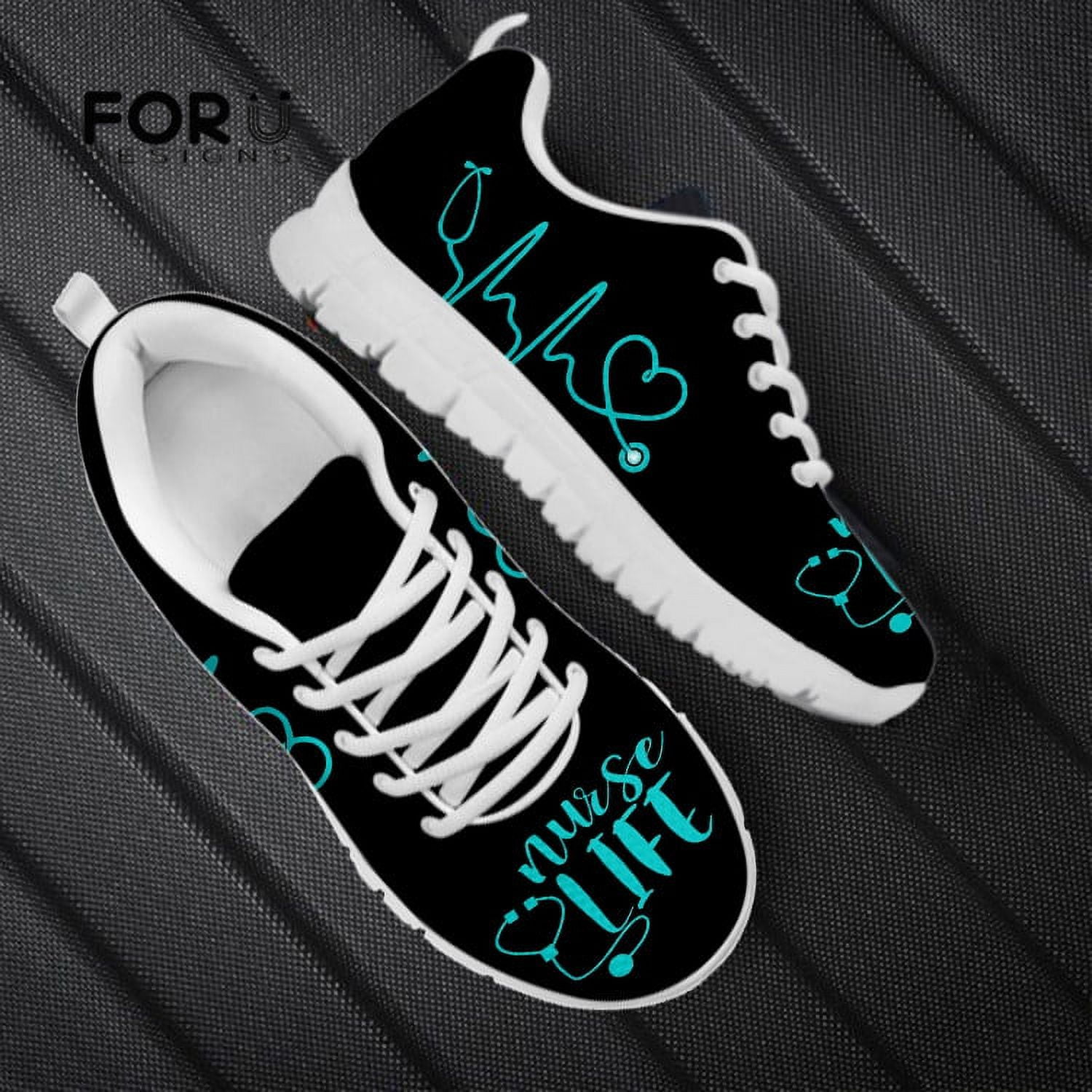 3D Nurse Life Stethoscope Pattern Women Lace Up Sneakers Casual Spring ...