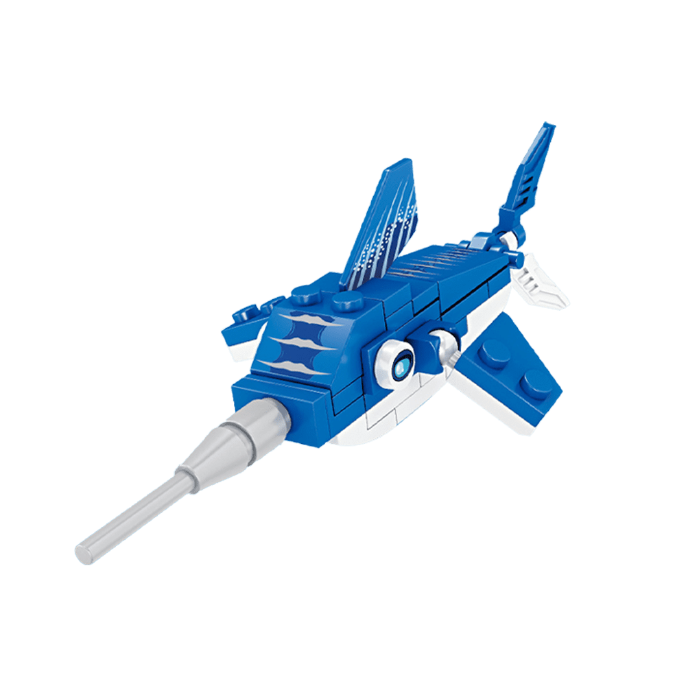 3D Ocean Deep Sea Creature Octopus and Great White Shark Model Building ...